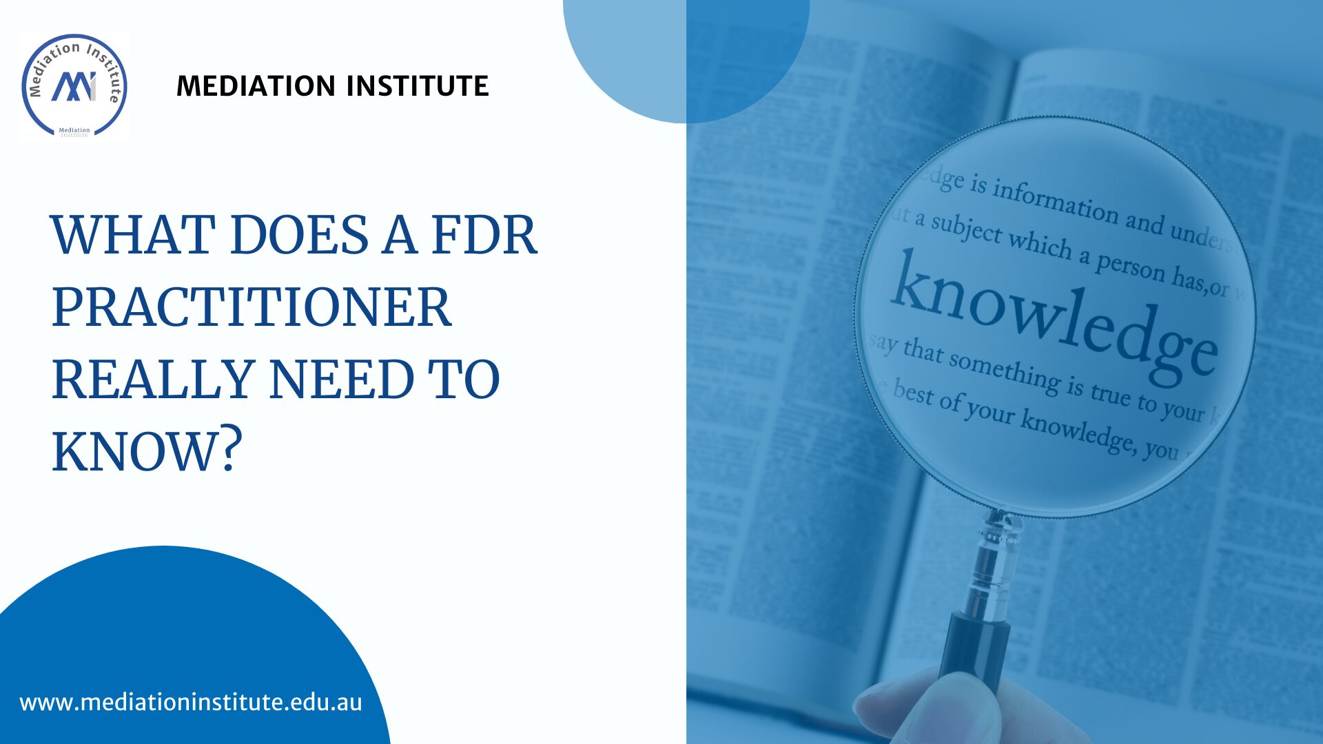 What Does A FDRP Need To Know?